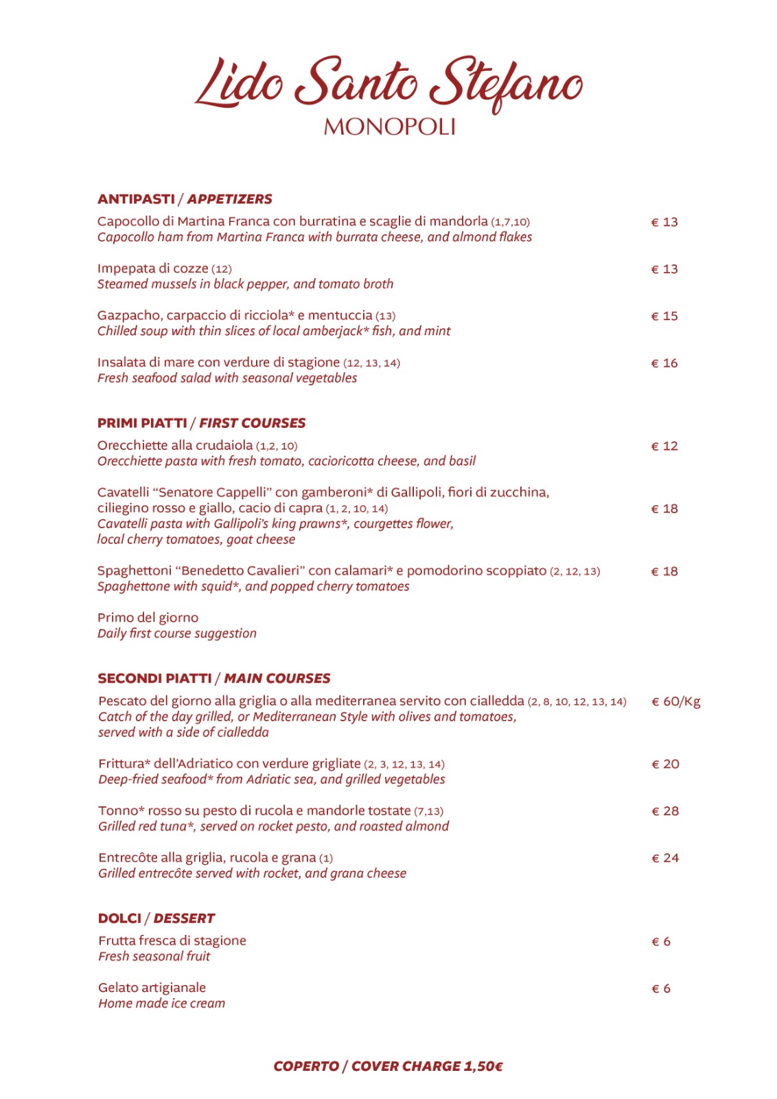 Ristorante & Bar - Lido Santo Stefano Monopoli